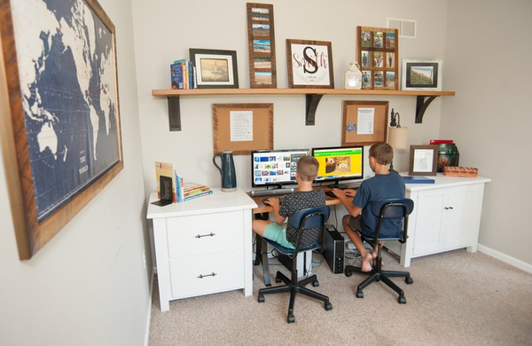 How to Set Up a Remote Learning Space at Home | Rustic Red Door | Blog