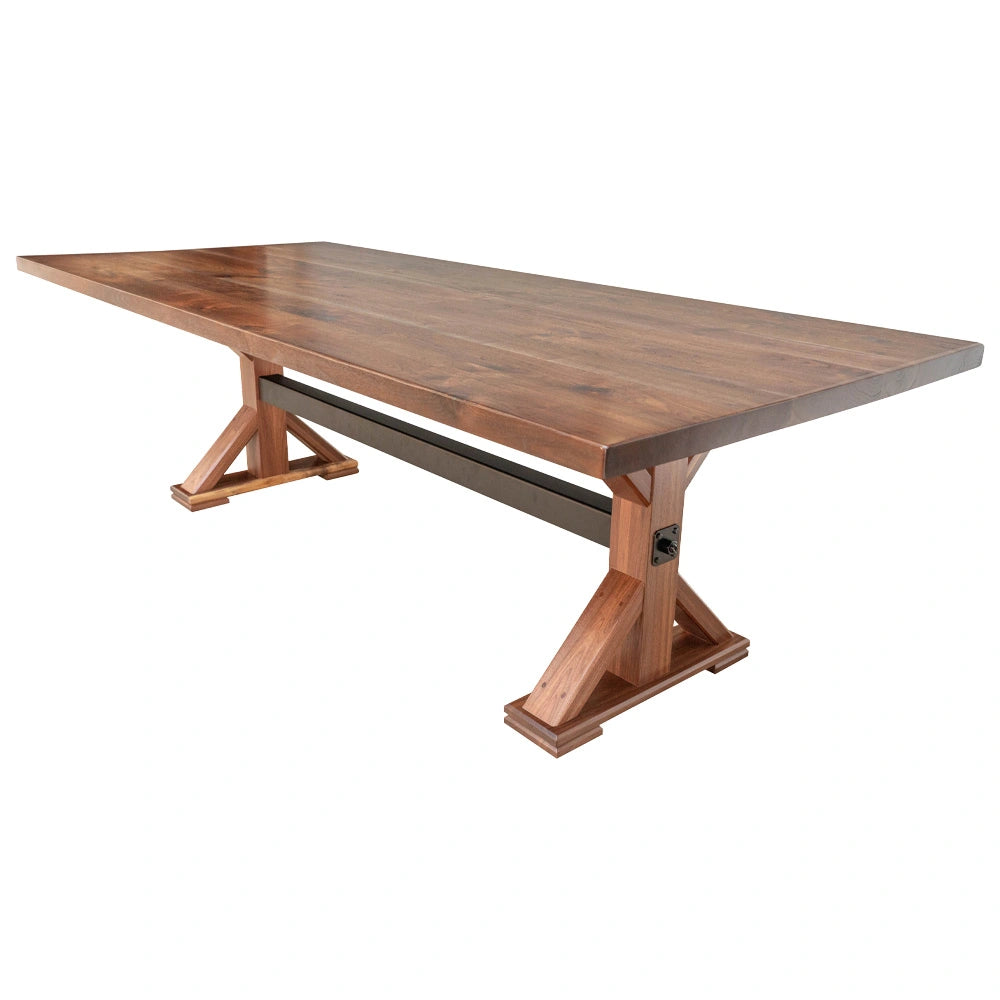 Clayton Walnut Farmhouse Dining Table | Rustic Red Door