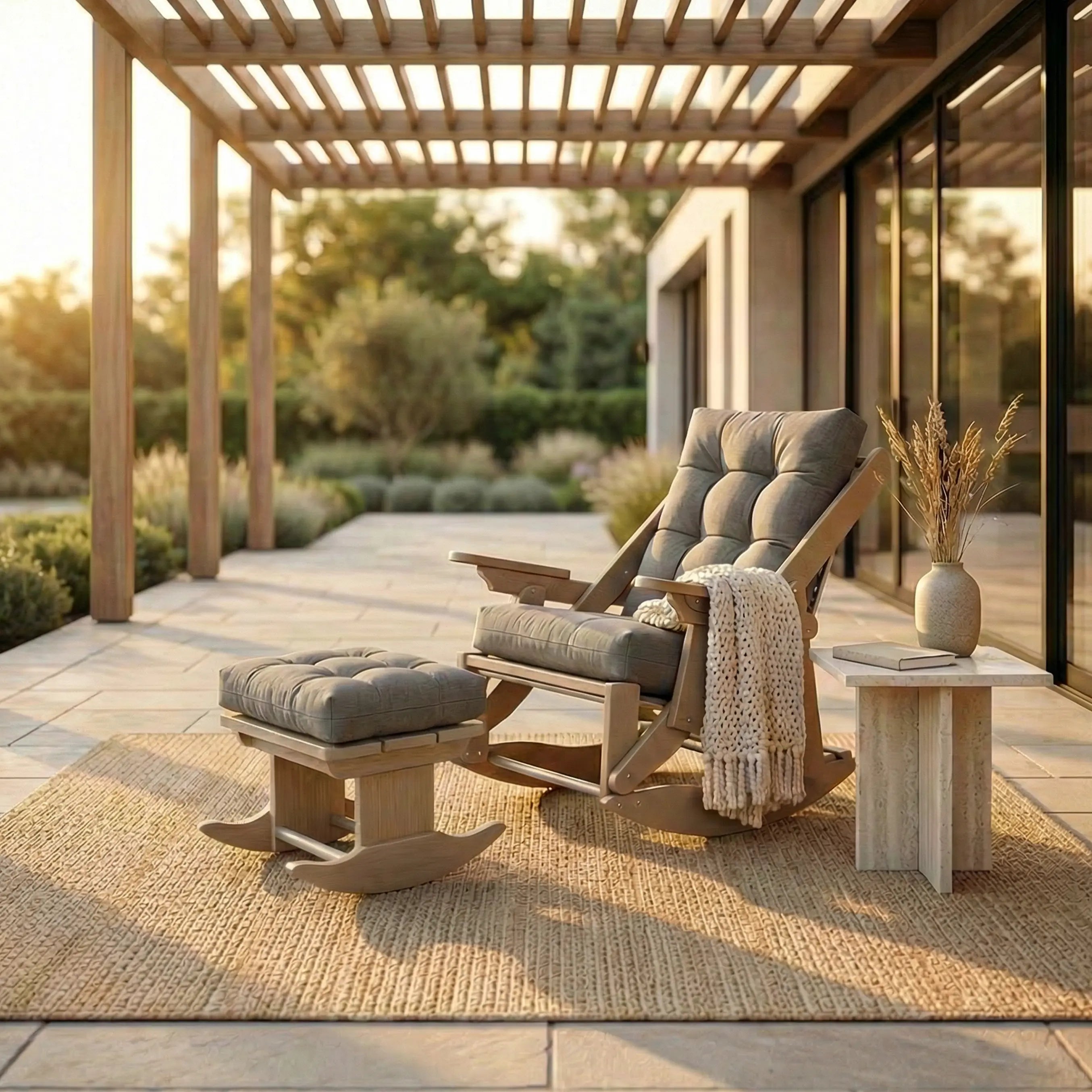High Back Outdoor Rocker Recliner | Rustic Red Door
