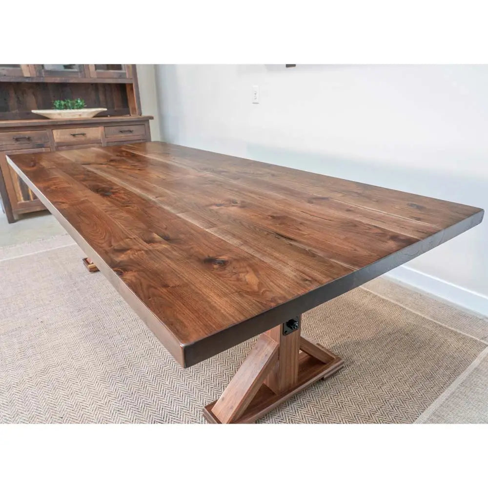 Clayton Walnut Farmhouse Dining Table | Rustic Red Door